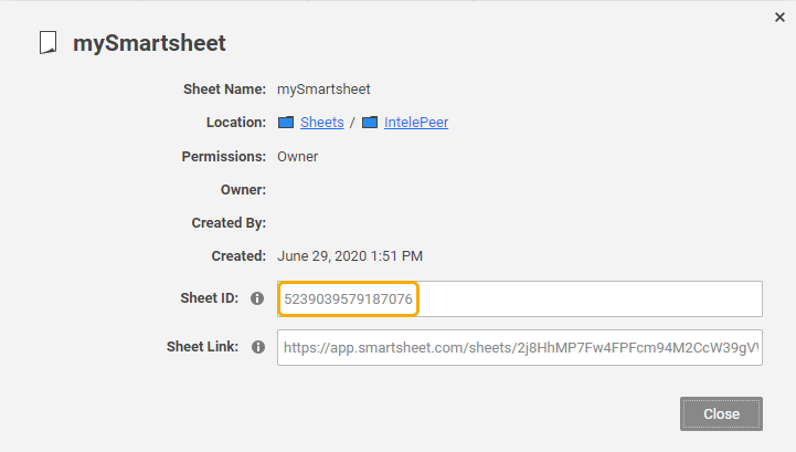 Writing a Record to Smartsheet